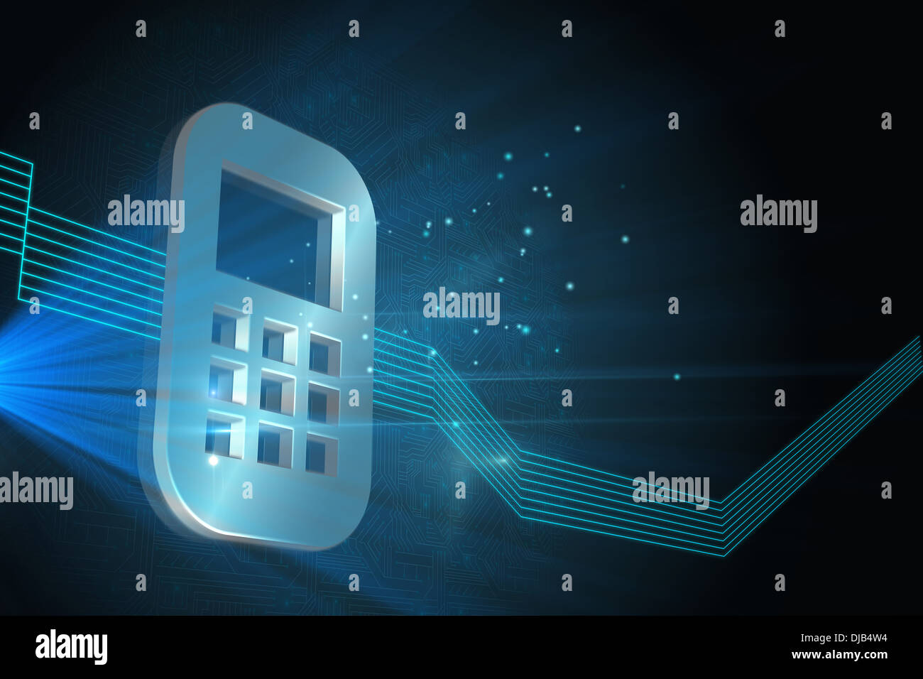 Shiny mobile phone on black background Stock Photo - Alamy