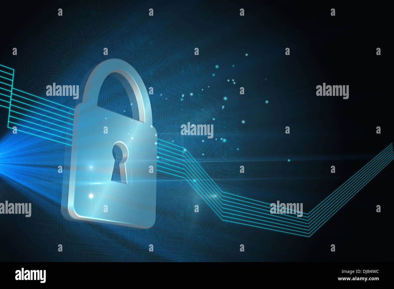 Shiny lock on black background Stock Photo - Alamy