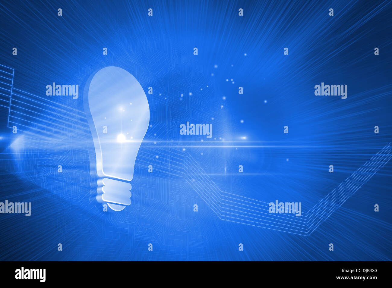 Light bulb with blue background hi-res stock photography and images - Alamy