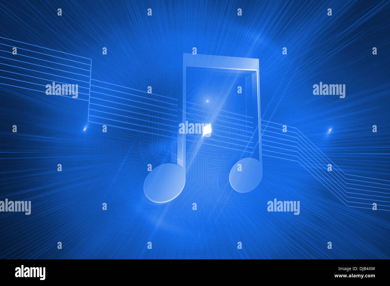 Shiny note on blue background Stock Photo - Alamy