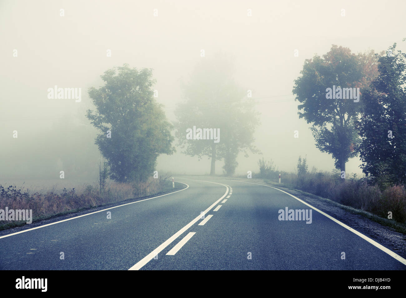 Early morning on the empty road Stock Photo - Alamy
