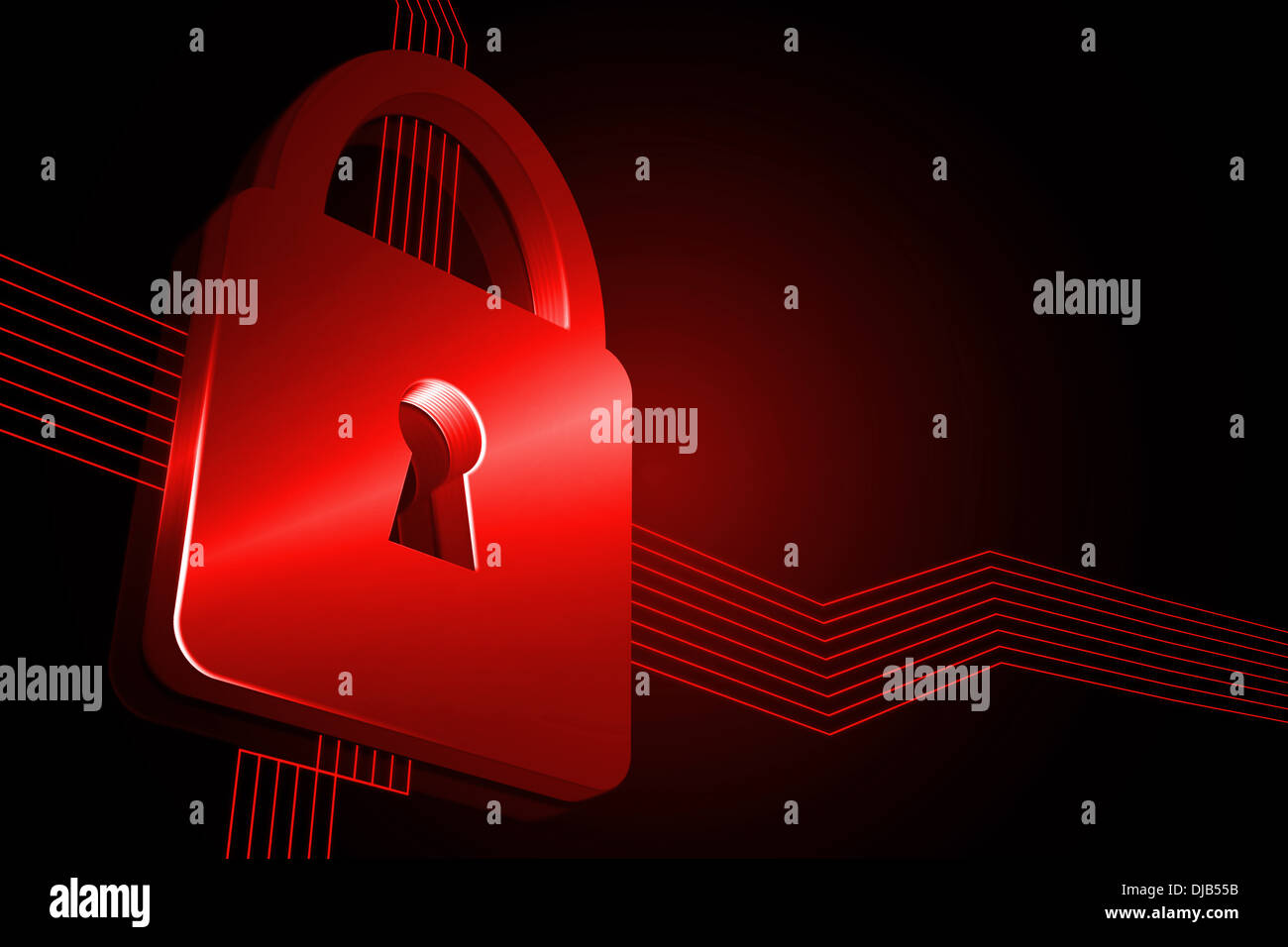 Shiny red lock on black background Stock Photo - Alamy
