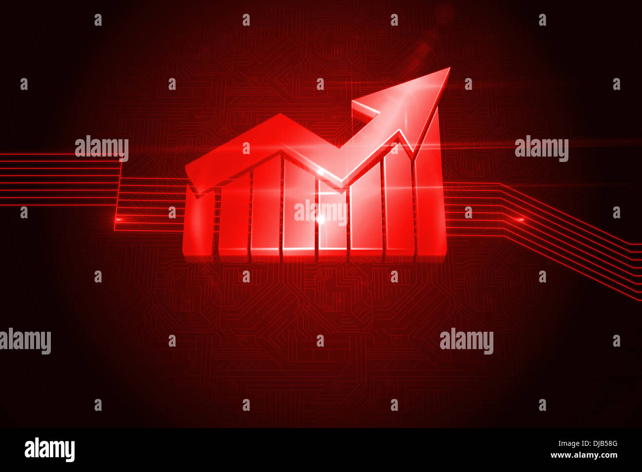 Shiny red statistic on black background Stock Photo - Alamy