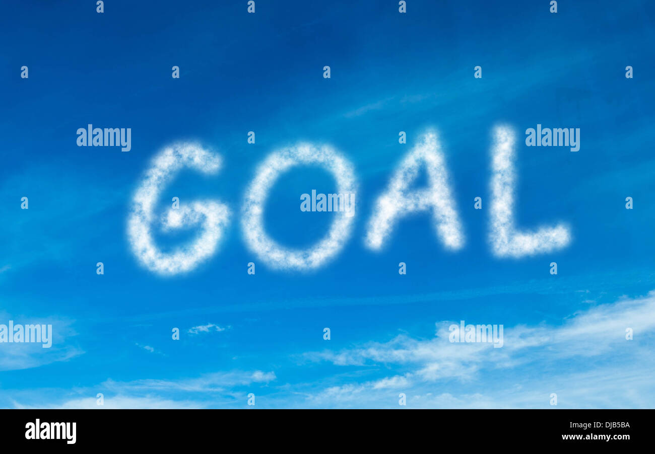 Goal written in white in sky Stock Photo - Alamy