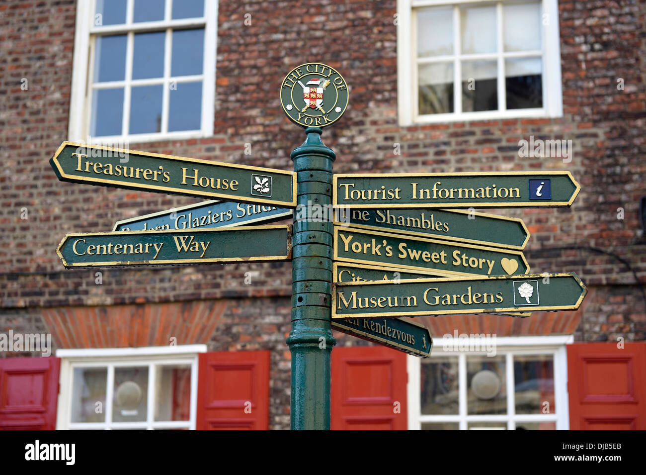 Sign post, York, North Yorkshire, England, United Kingdom Stock Photo ...