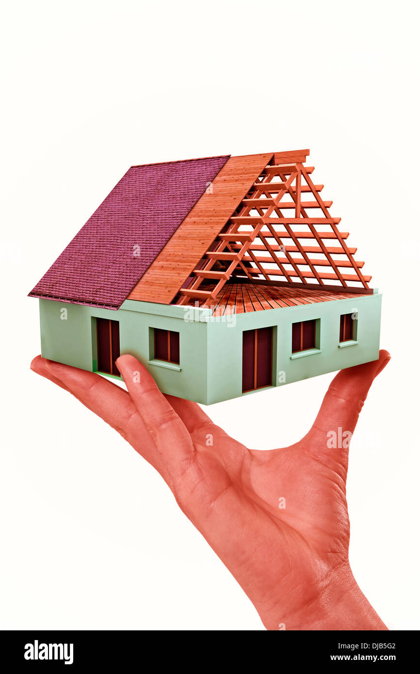 House in human hand Stock Photo - Alamy
