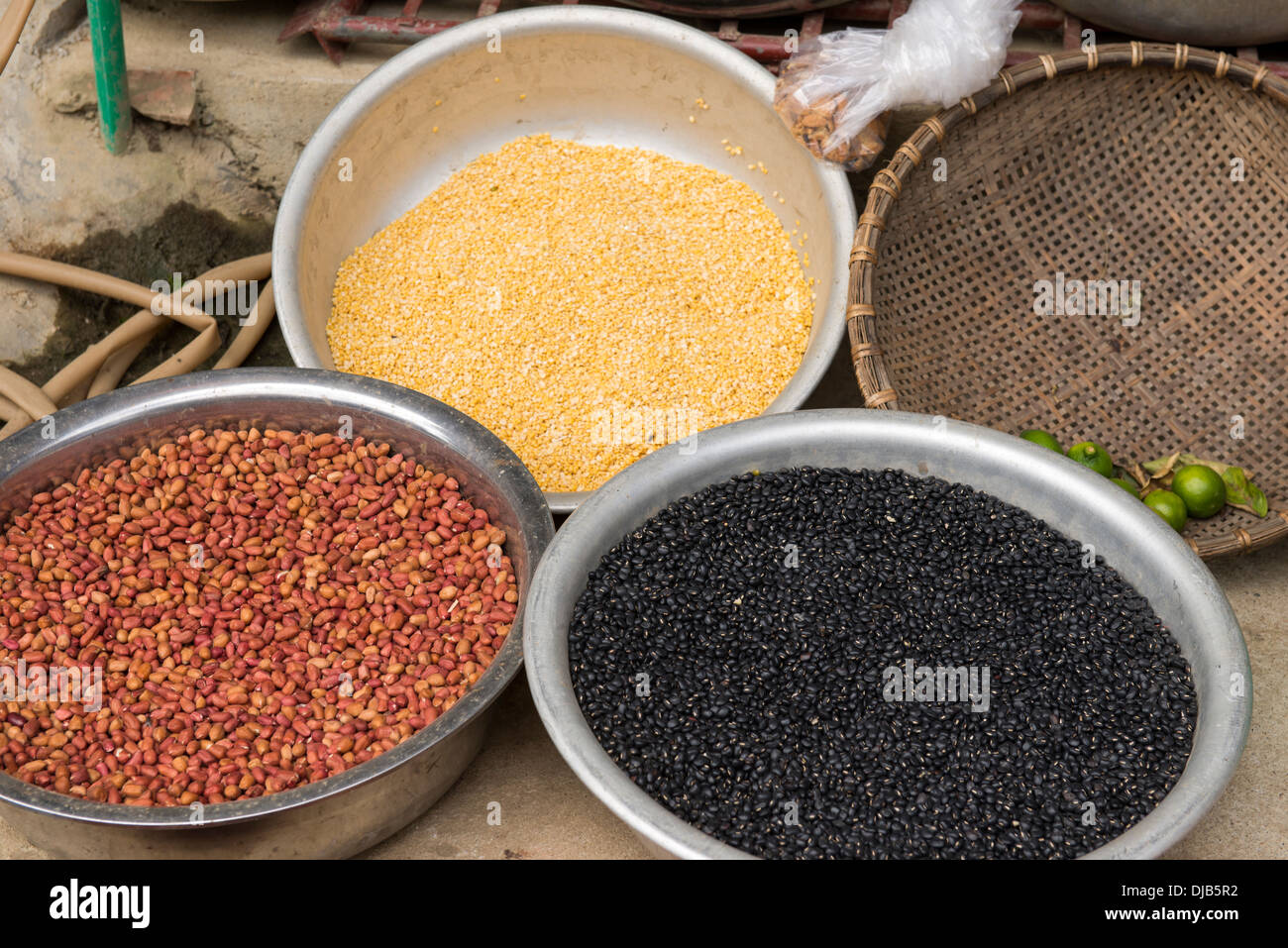 Display of colorful bean, Bac Ha, Lao Cai, Vietnam Stock Photo - Alamy