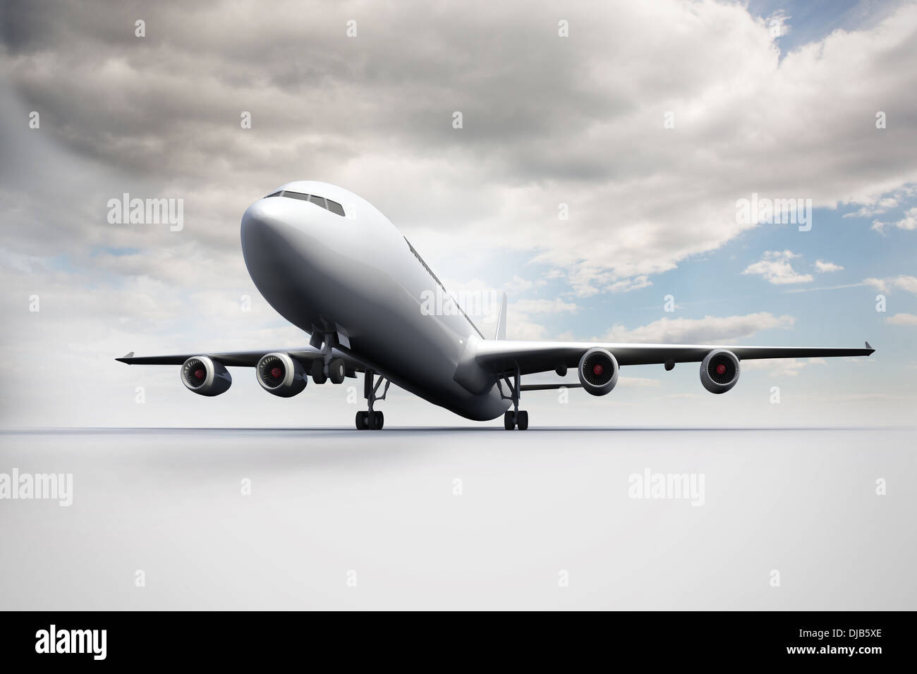 3D plane standing on white ground Stock Photo - Alamy