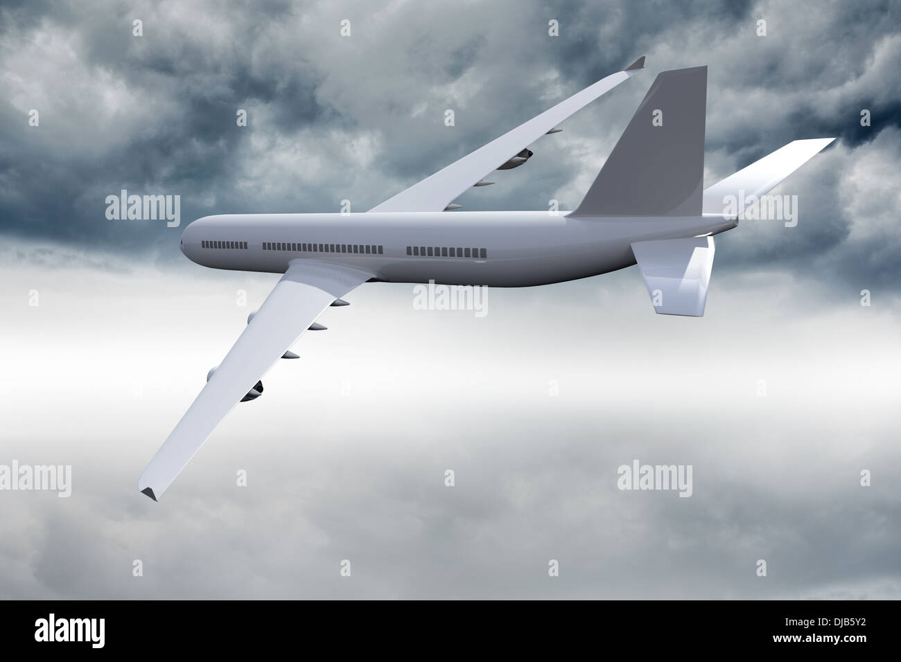 3D plane flying in the sky Stock Photo - Alamy