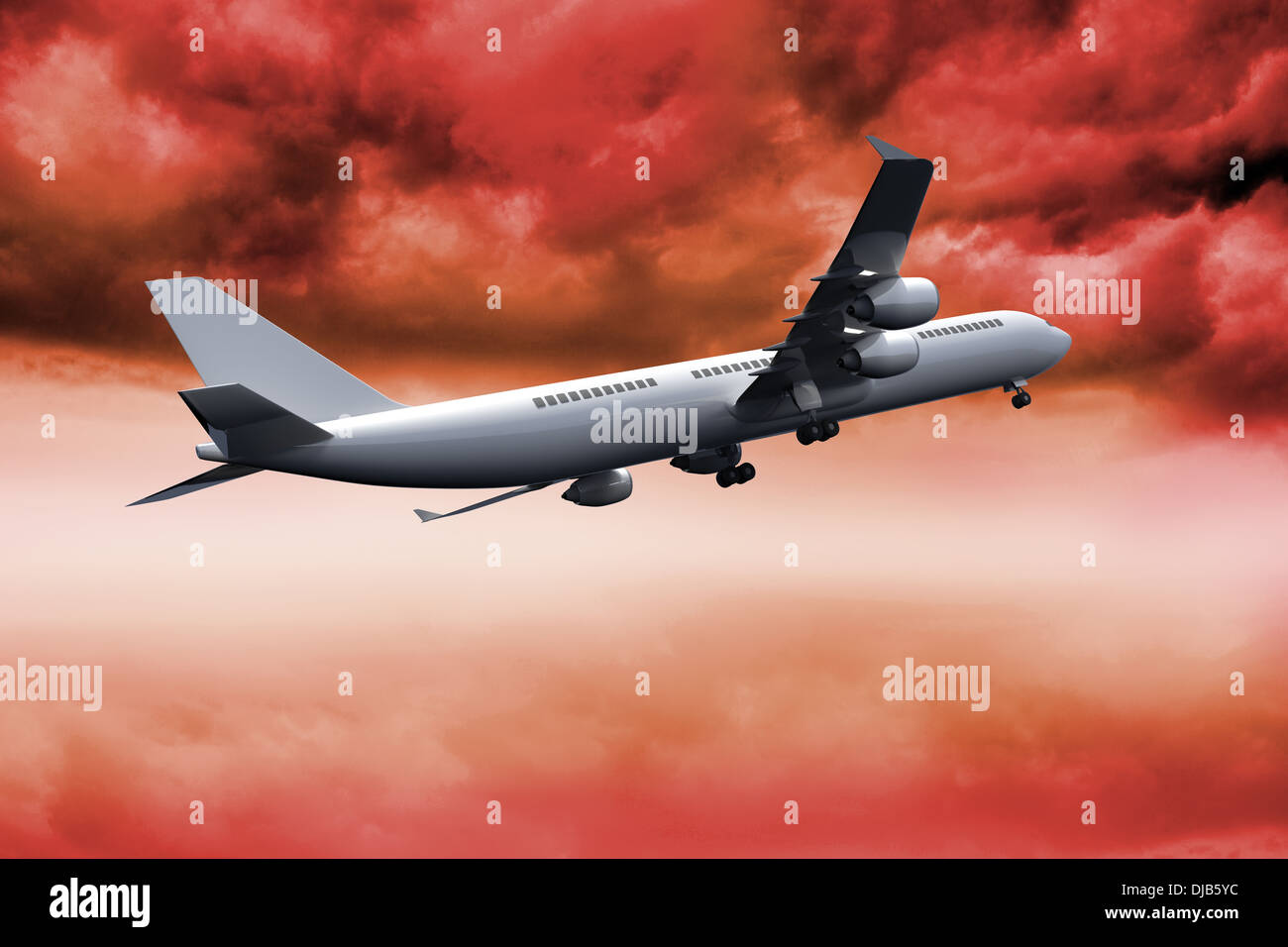 Red plane flying hi-res stock photography and images - Alamy