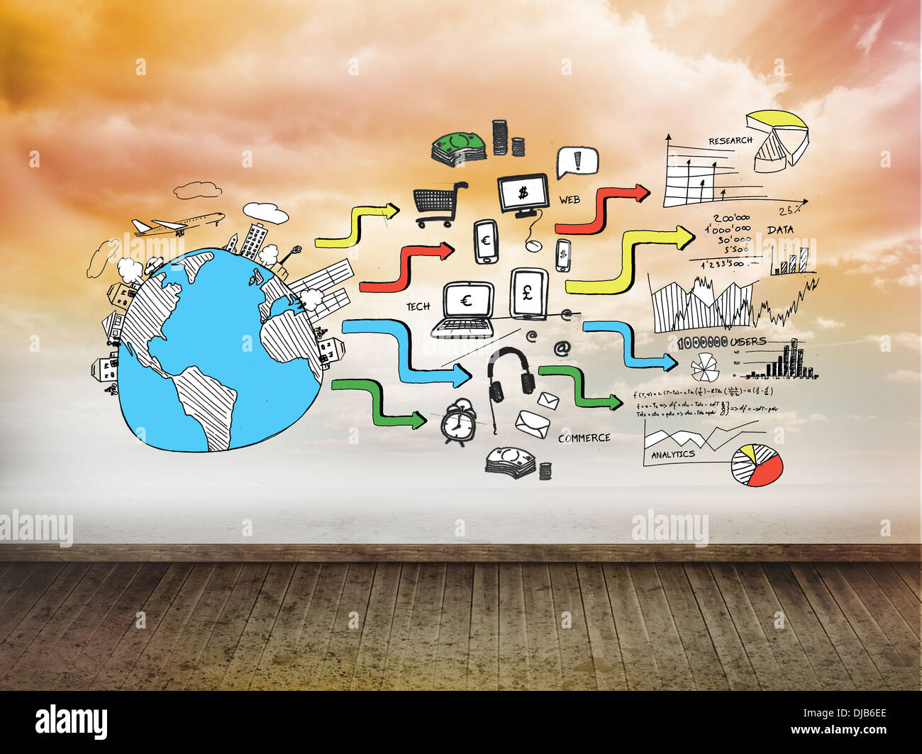 Colorful graphics drawn on sky Stock Photo - Alamy