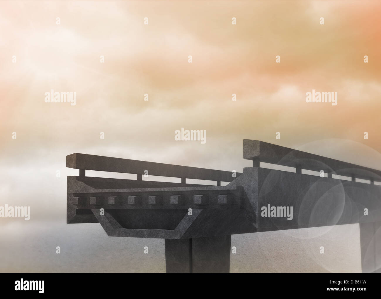 Half finished bridge in sky Stock Photo - Alamy