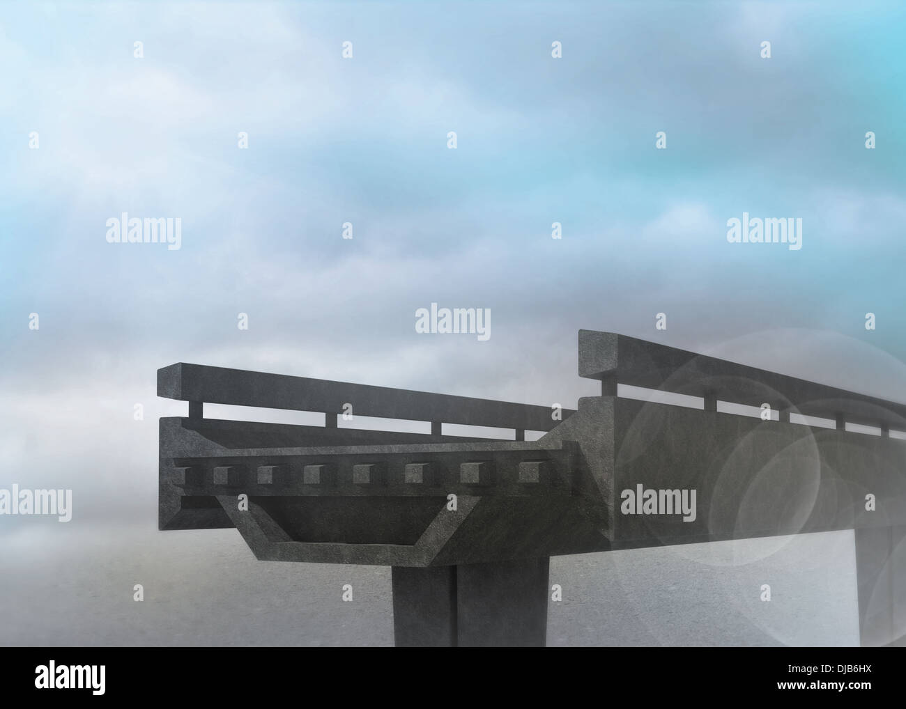 Half finished bridge in sky Stock Photo - Alamy