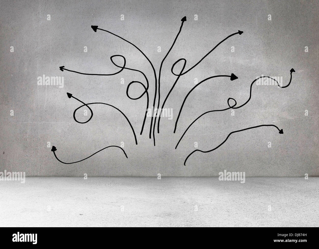 Arrows pointing wall hi-res stock photography and images - Alamy