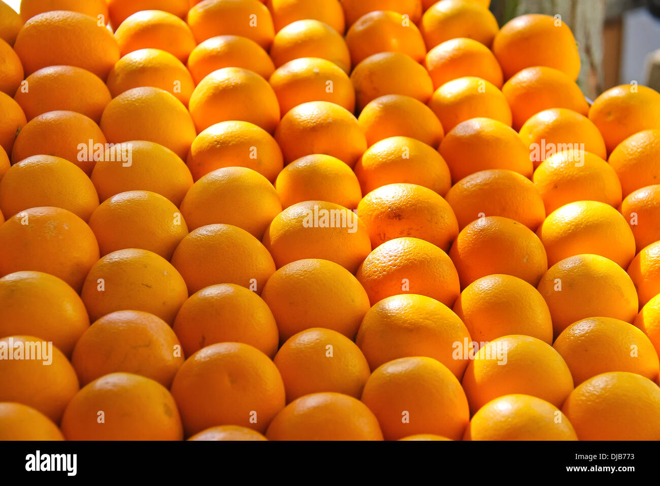Sale of ripe oranges on the market Stock Photo - Alamy