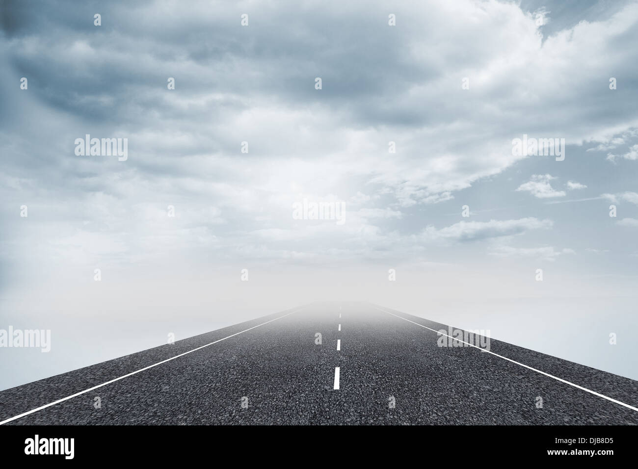 Cloudy landscape background with street Stock Photo - Alamy