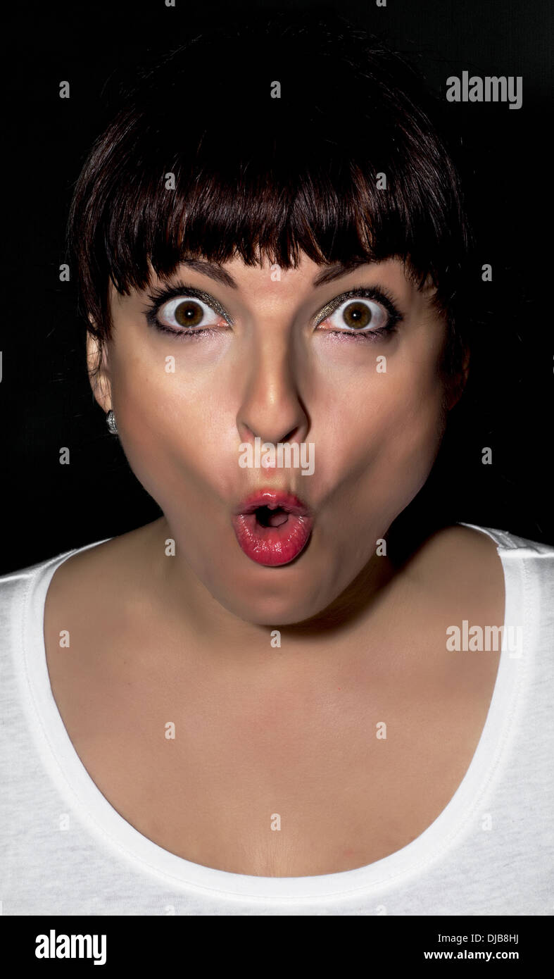 Bulging eyes woman hi-res stock photography and images - Alamy