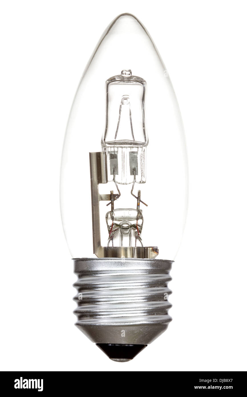 Halogen lightbulb isolated on a white background Stock Photo - Alamy