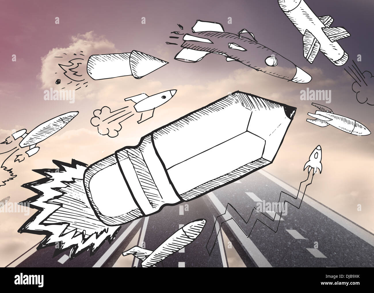 Rocket lines hi-res stock photography and images - Alamy