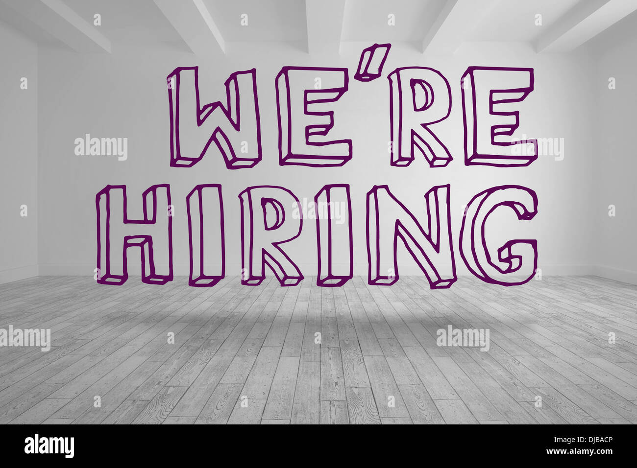 Were hiring written in bright room Stock Photo - Alamy