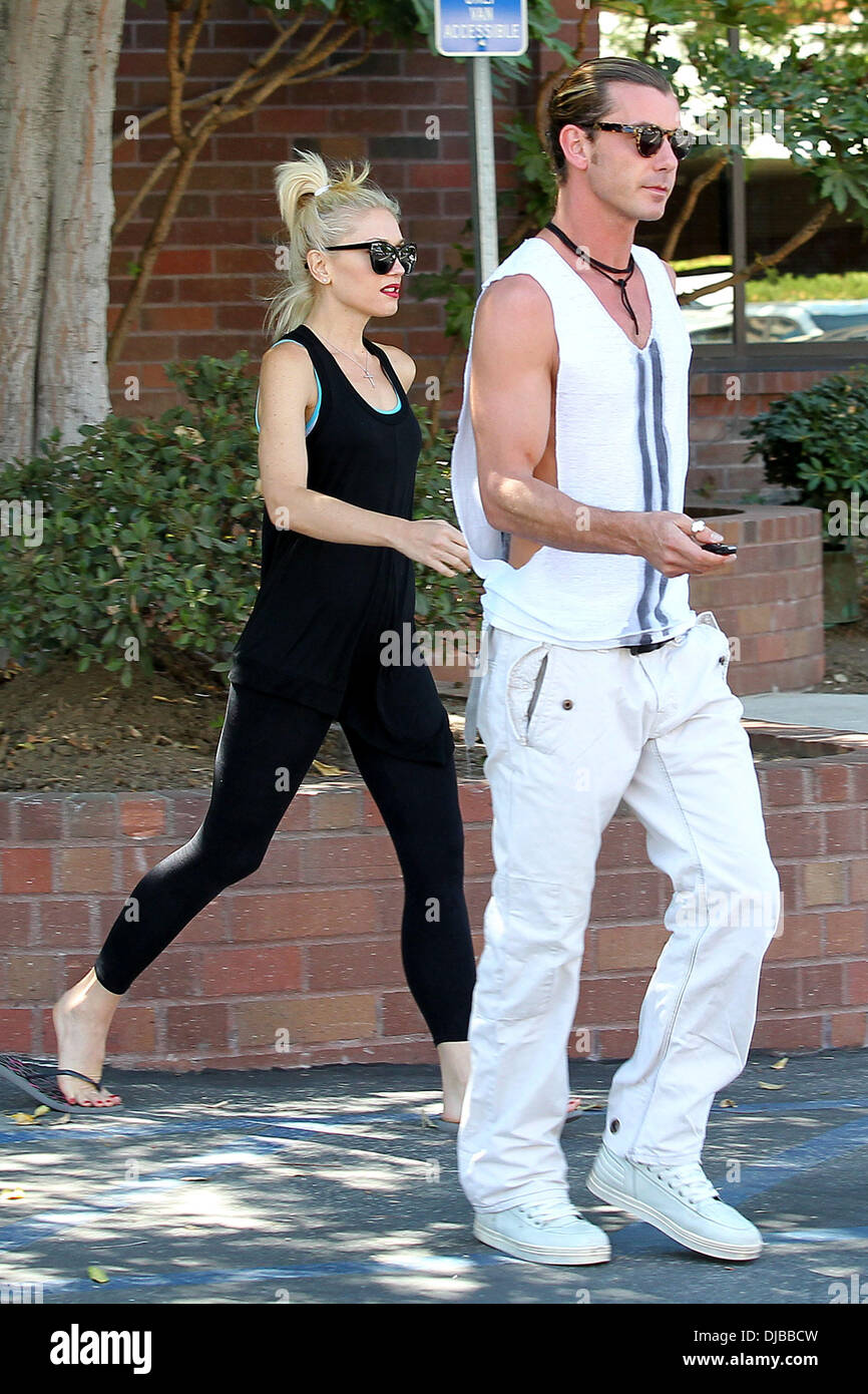 Gavin Rossdale and Gwen Stefani leave an office building in Sherman ...