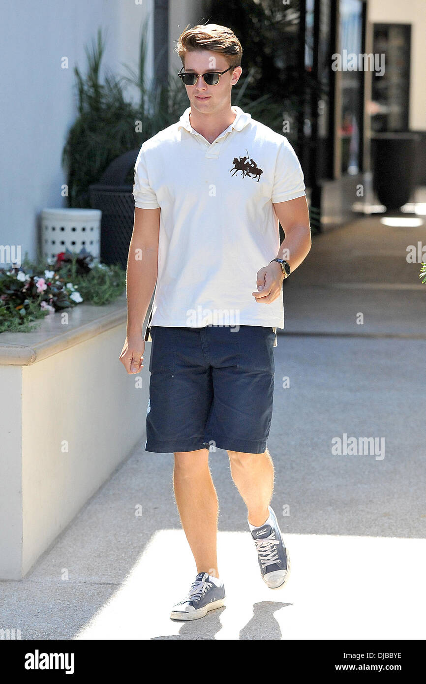 Patrick Schwarzenegger arrives to a restaurant in Hollywood to meet his ...