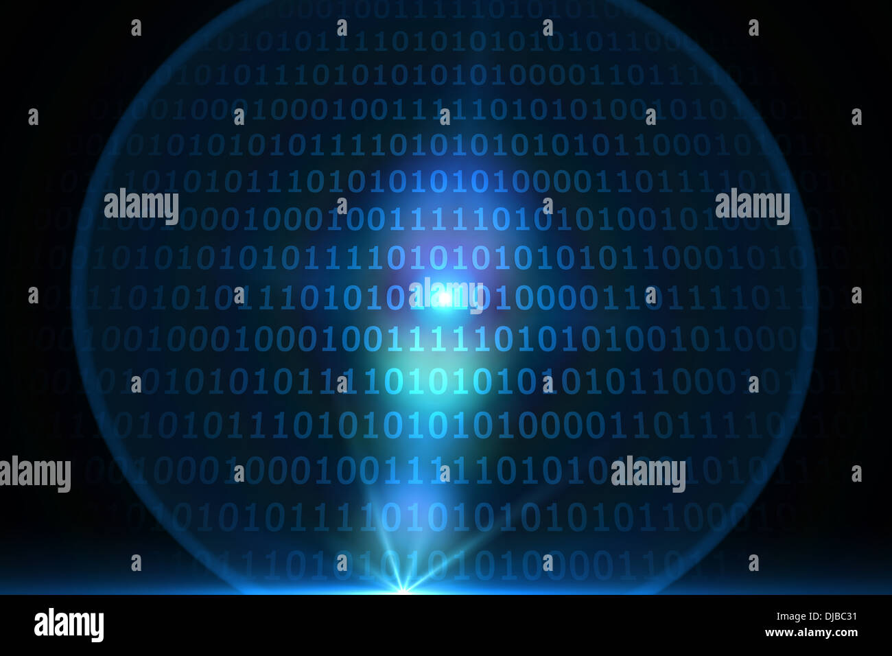 Glowing binary code on black background Stock Photo - Alamy