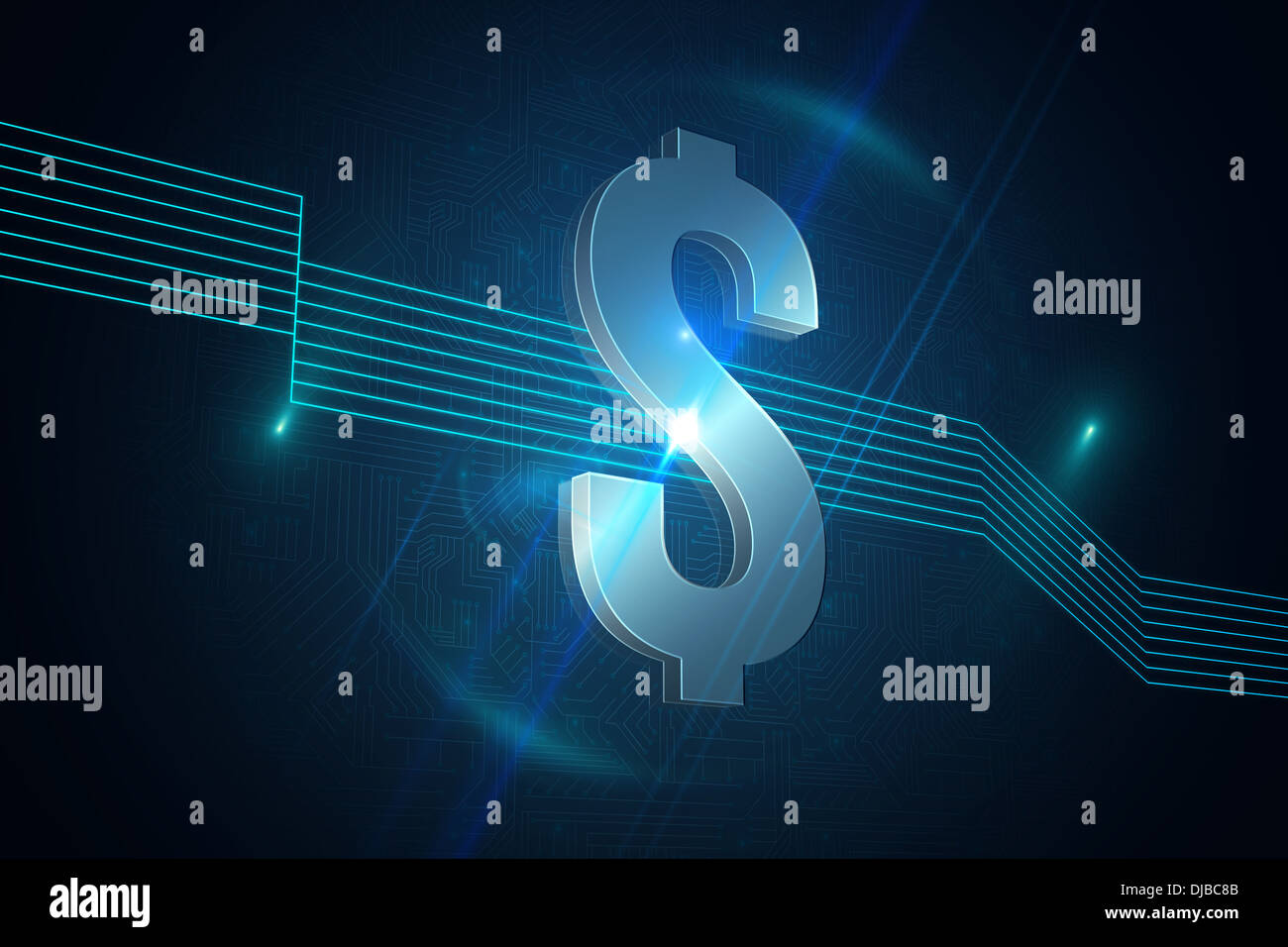 Dollar sign on futuristic background Stock Photo - Alamy