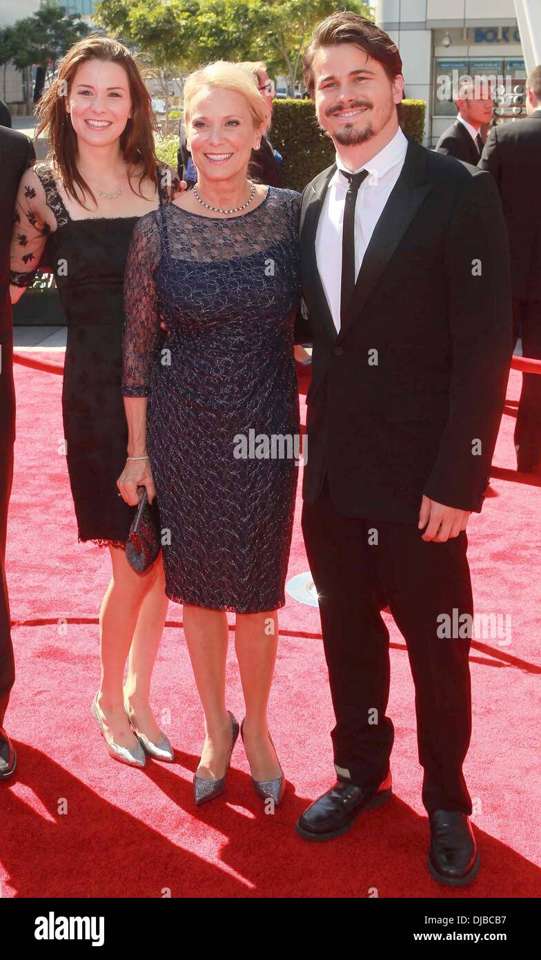 Nancy Morgan and Jason Ritter 2012 Creative Arts Emmy Awards, held at ...