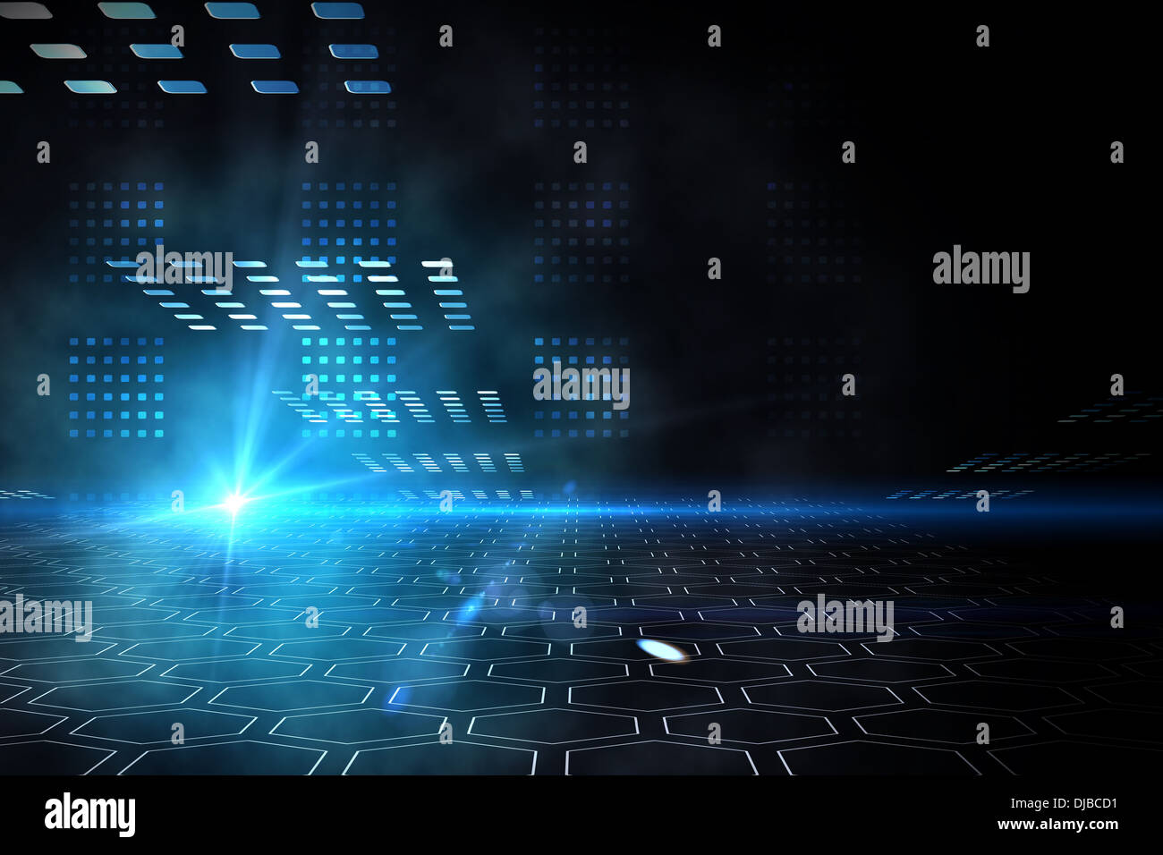 Technical background with squares and hexagon pattern Stock Photo - Alamy