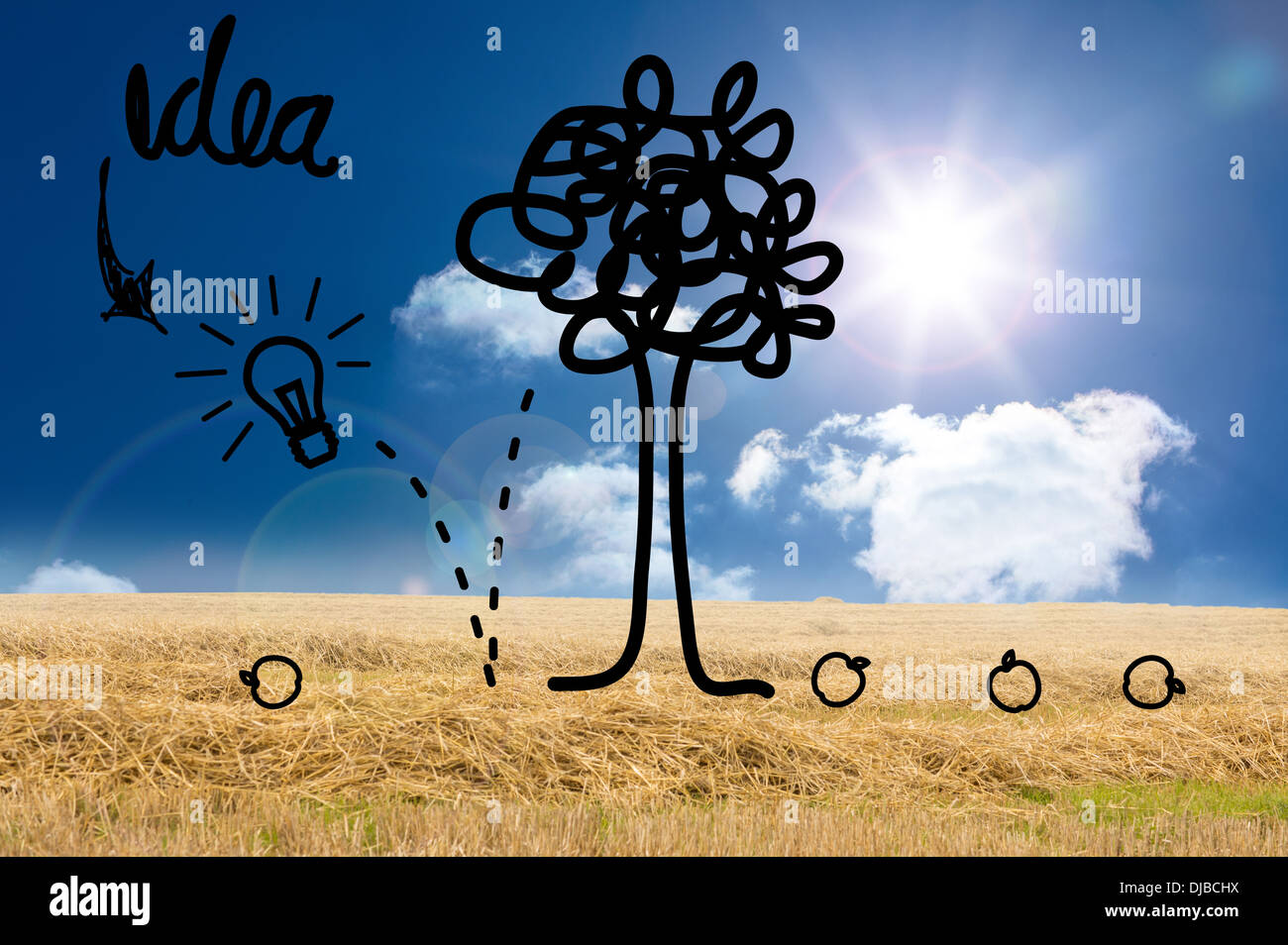 Idea tree graphic over countryside Stock Photo - Alamy