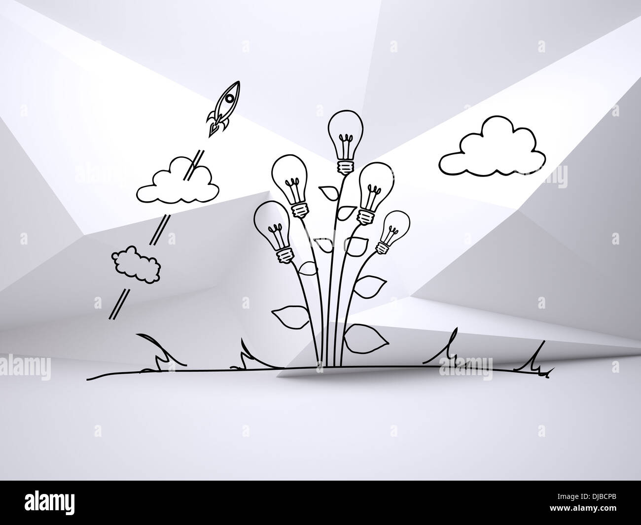 Light bulb flower on abstract background Stock Photo - Alamy