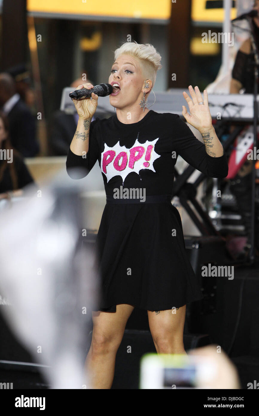 Pink, aka Alecia Moore, performs at Rockefeller Center as part of NBC's Toyota Concert Series on ...