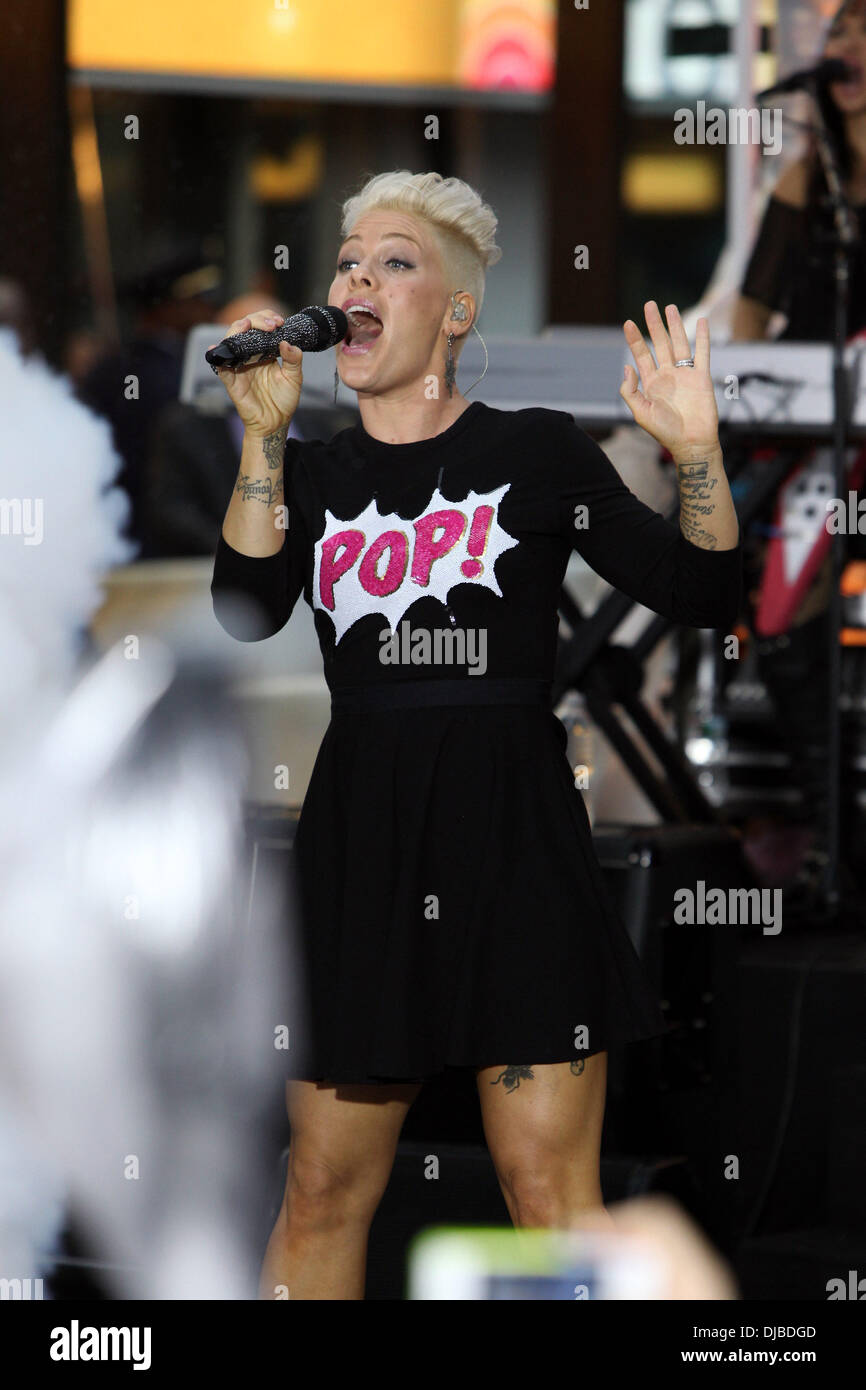 Pink, aka Alecia Moore, performs at Rockefeller Center as part of NBC's Toyota Concert Series on ...