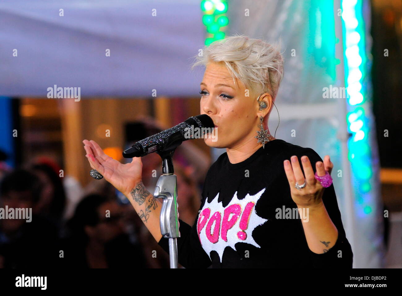 Pink, aka Alecia Moore, performs at Rockefeller Center as part of NBC's Toyota Concert Series on ...