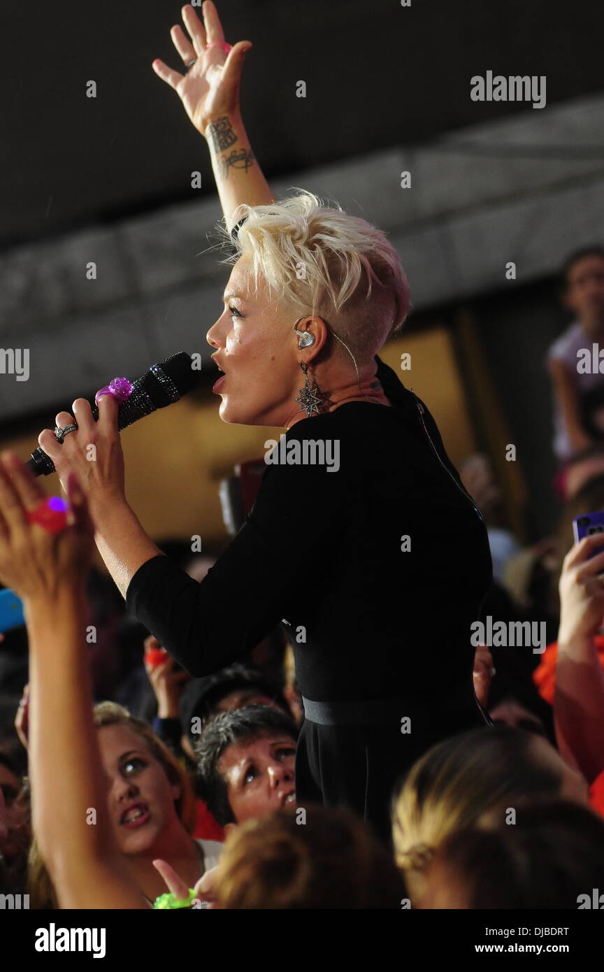 Pink, aka Alecia Moore, performs at Rockefeller Center as part of NBC's Toyota Concert Series on ...