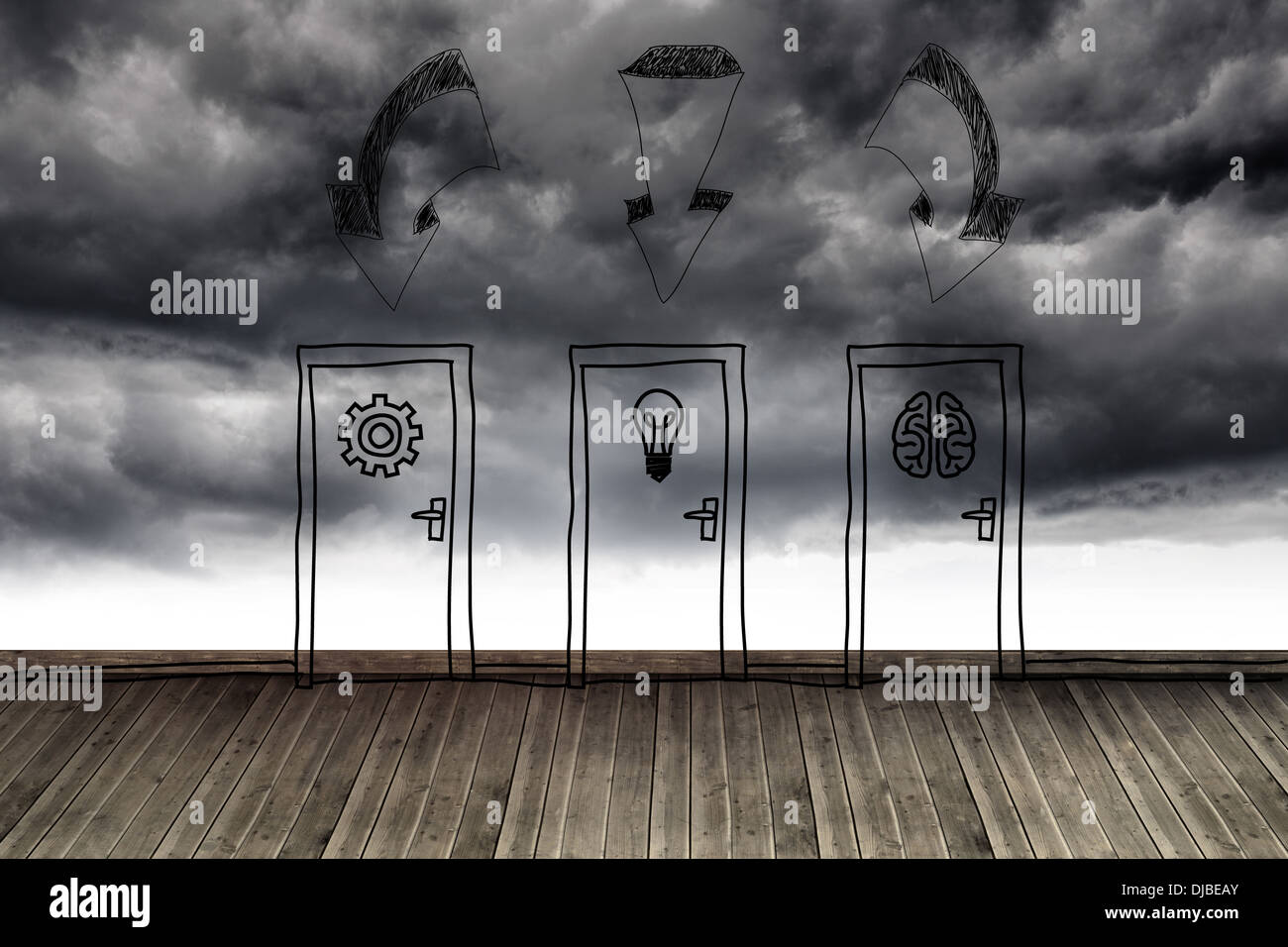 Three doors hi-res stock photography and images - Alamy