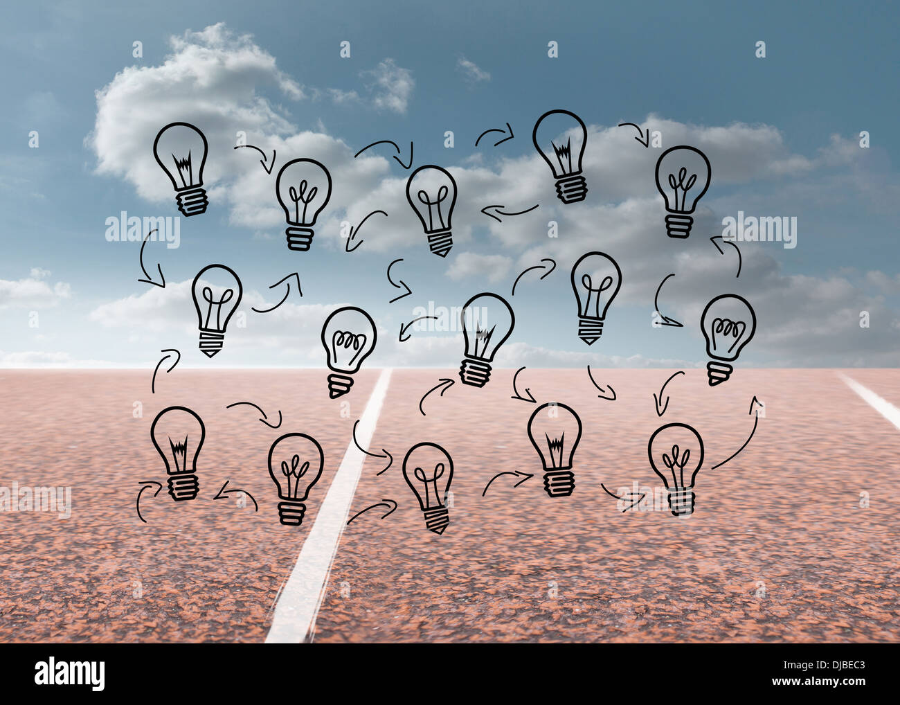 Idea light bulb arrows hi-res stock photography and images - Alamy