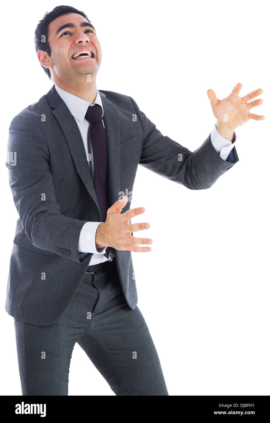 Stressed businessman catching Stock Photo - Alamy