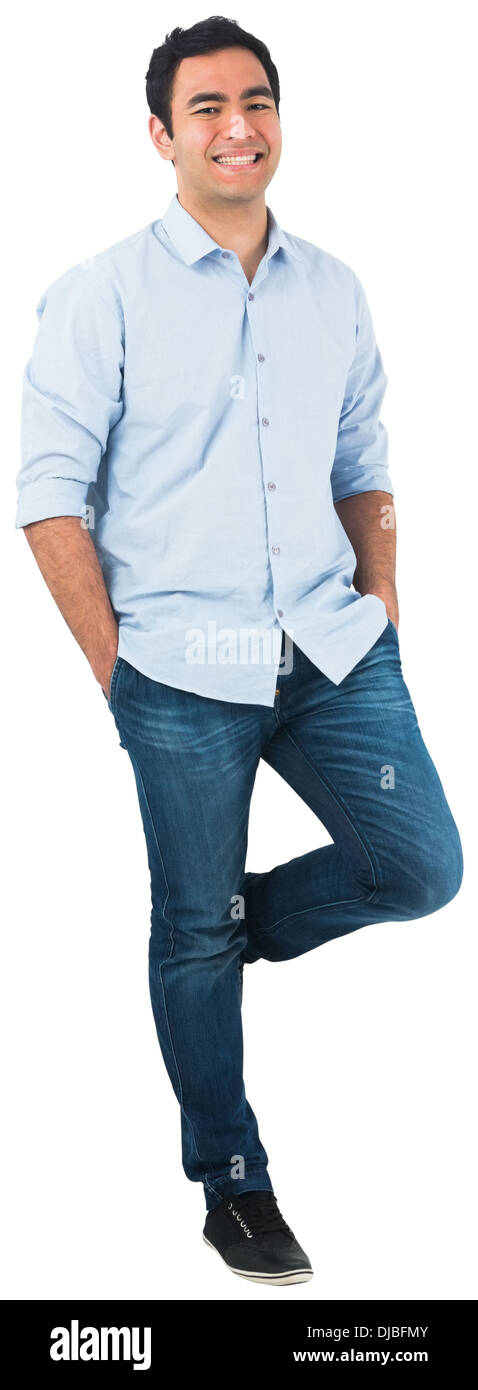 Smiling casual man standing Stock Photo - Alamy