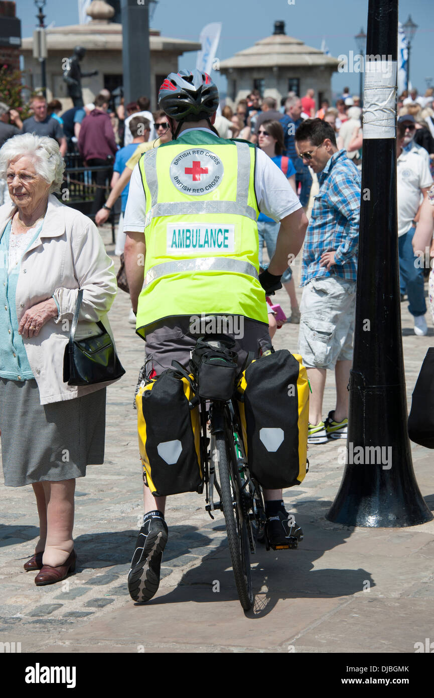 Red Cross Ambulance Bicycle First Aid Event Stock Photo - Alamy