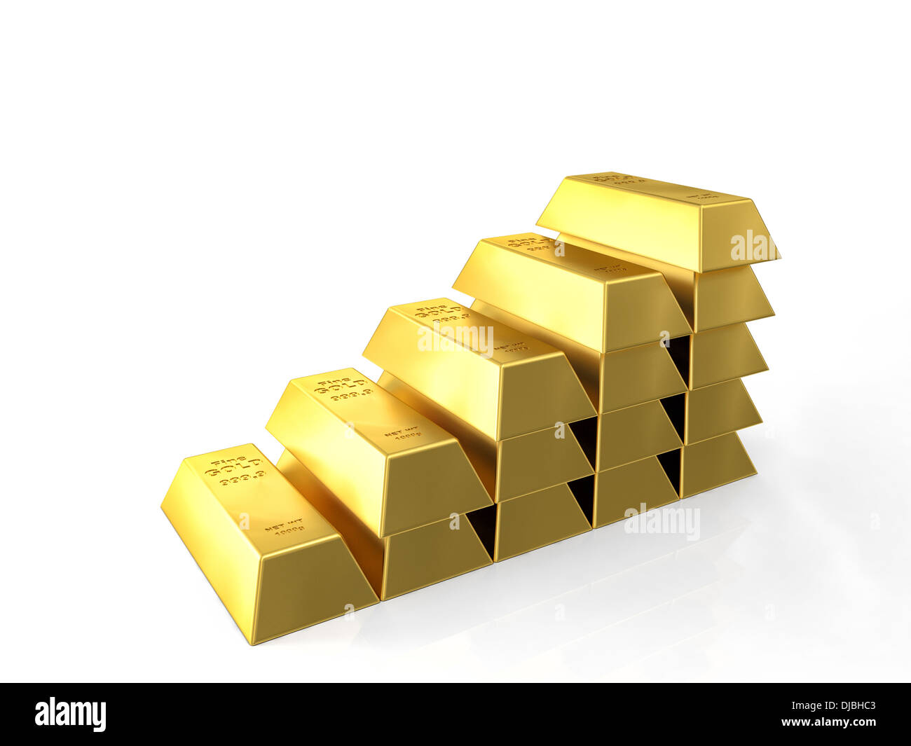 3d imeage of fine gold ingot Stock Photo - Alamy