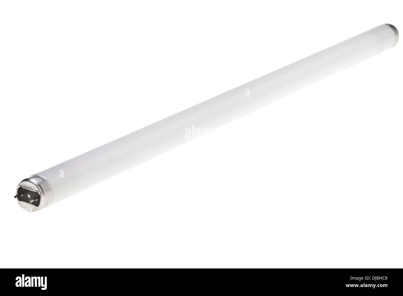 Fluorescent Tube, closeup with tilt focus, isolated over white ...