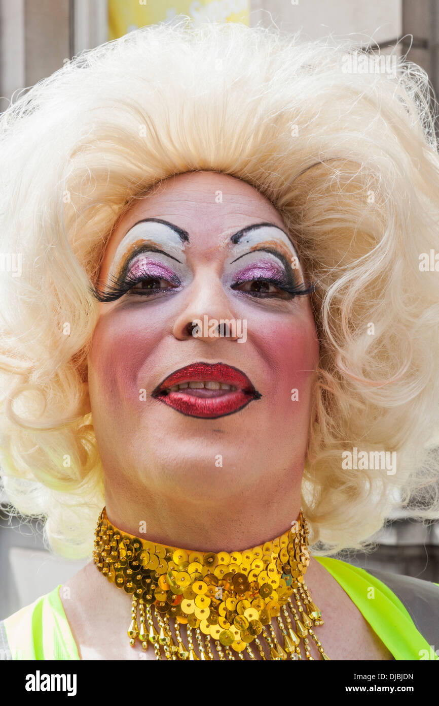 England, London, The Annual Gay Pride Parade, Drag Queen Stock Photo ...