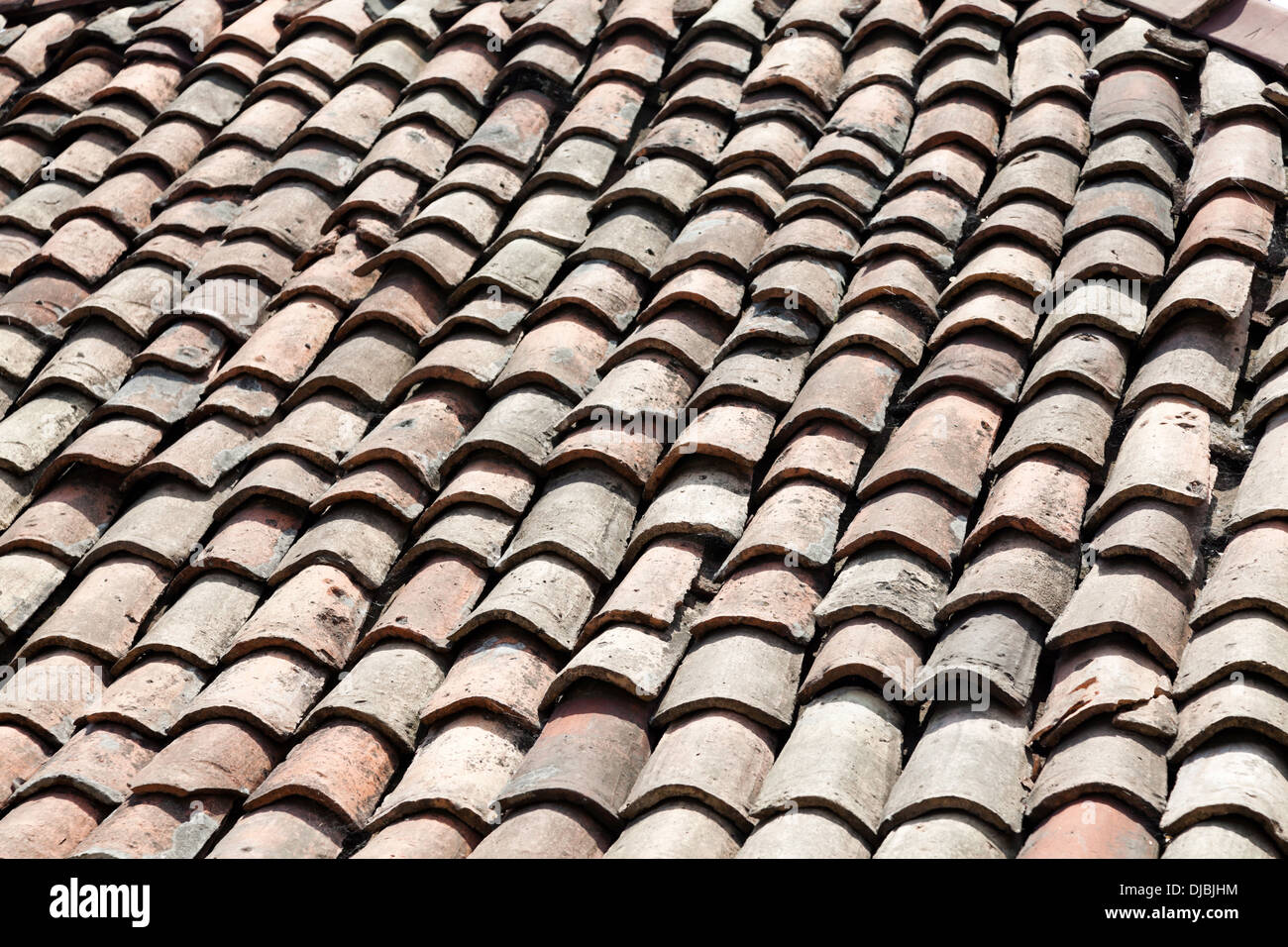 Old turkish style roof tiles close up detail Stock Photo - Alamy