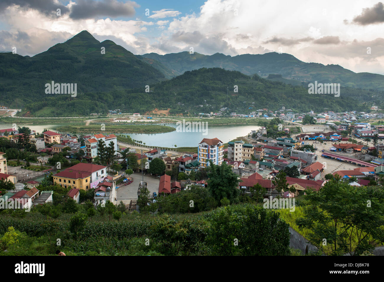 Landscape of Bac Ha town, Bac Ha, Lao Cai, Vietnam Stock Photo - Alamy