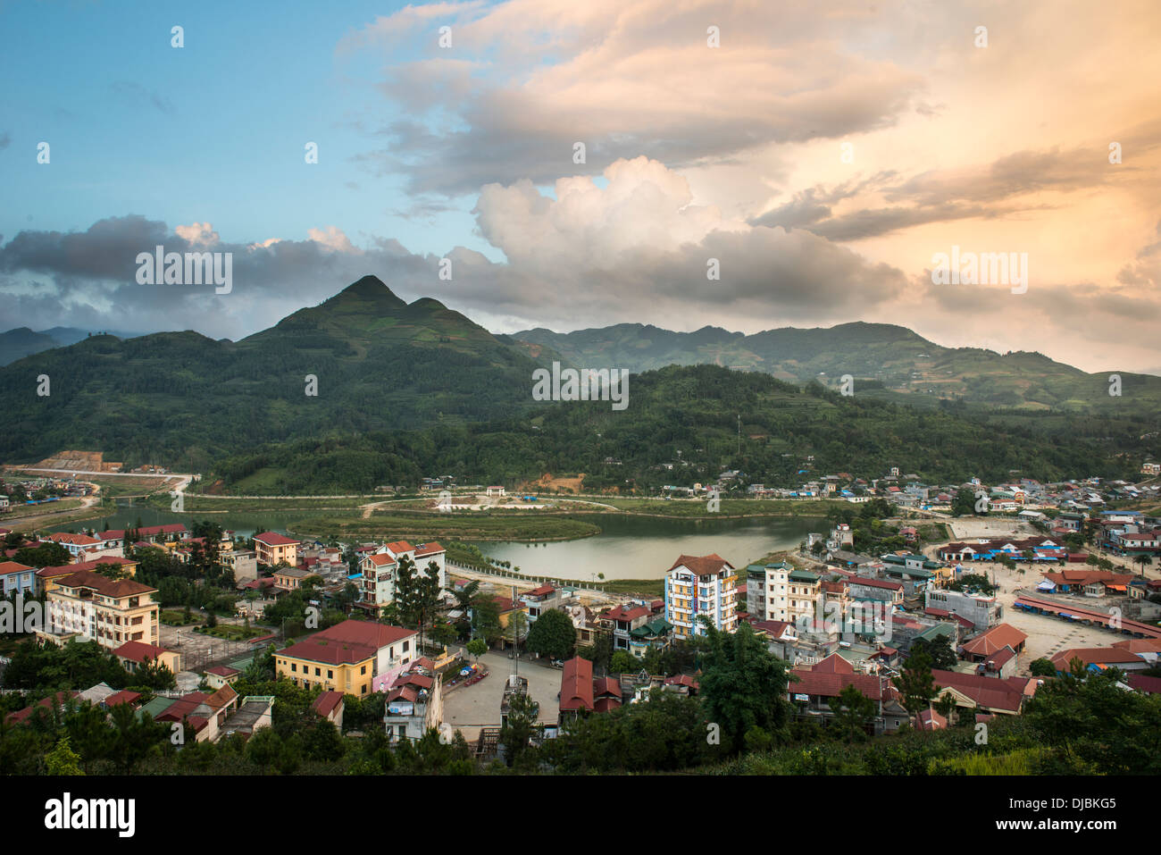 Landscape of Bac Ha town, Bac Ha, Lao Cai, Vietnam Stock Photo - Alamy