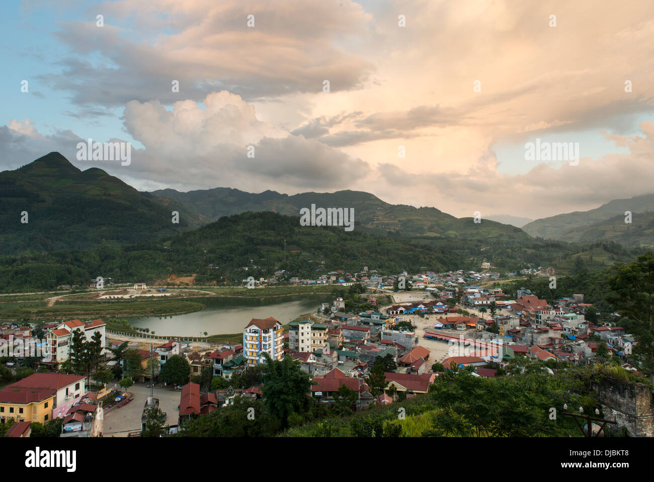 Landscape of Bac Ha town, Bac Ha, Lao Cai, Vietnam Stock Photo - Alamy