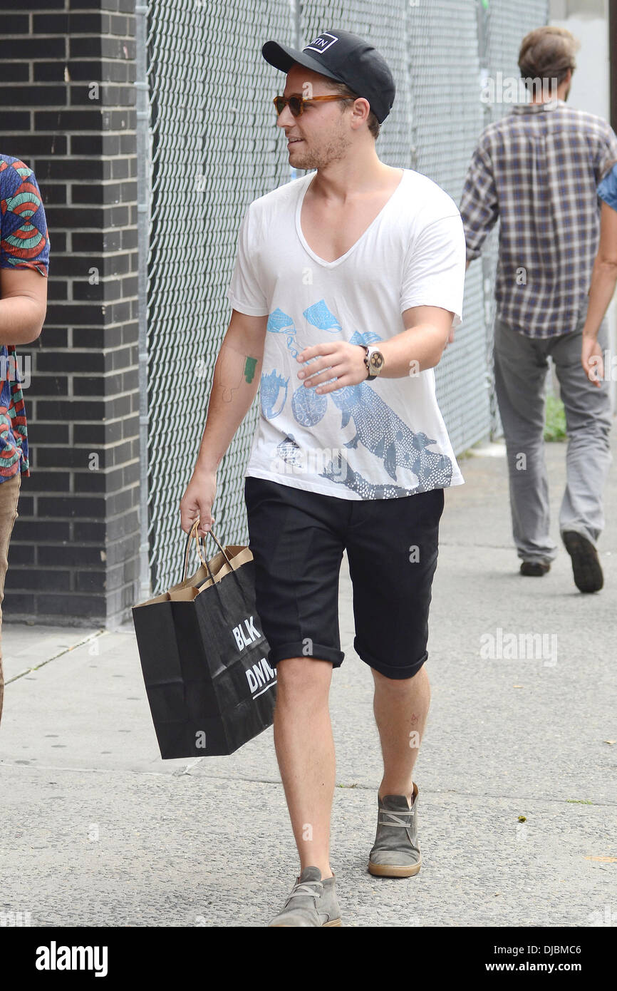 Actor Shawn Pyfrom seen with a friend shopping in SoHo New York City ...