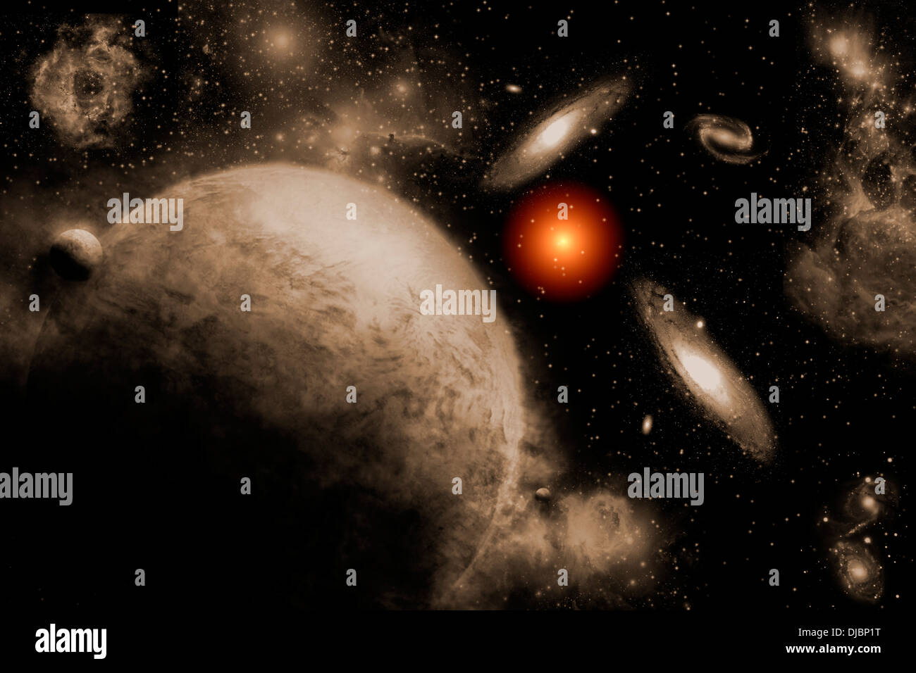 Alien planet moons galaxies nebula hi-res stock photography and images ...